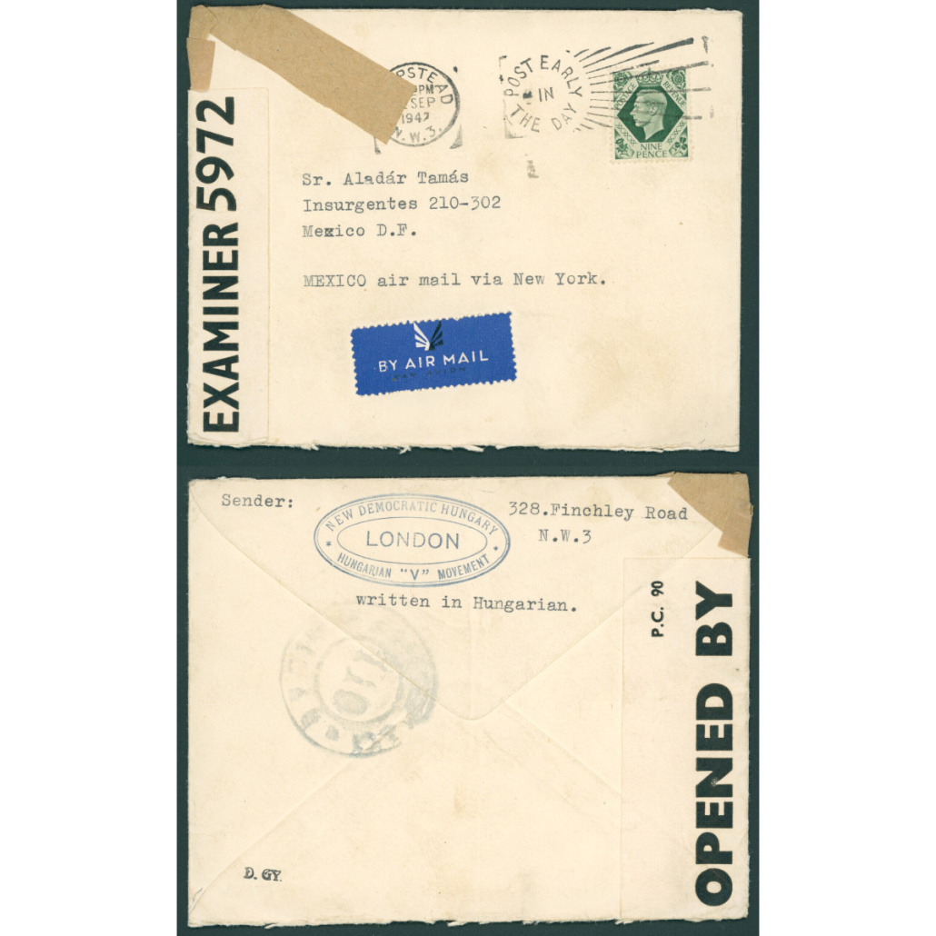 1942 Hungarian exile “goverment” covers from London to Mexico – New ...