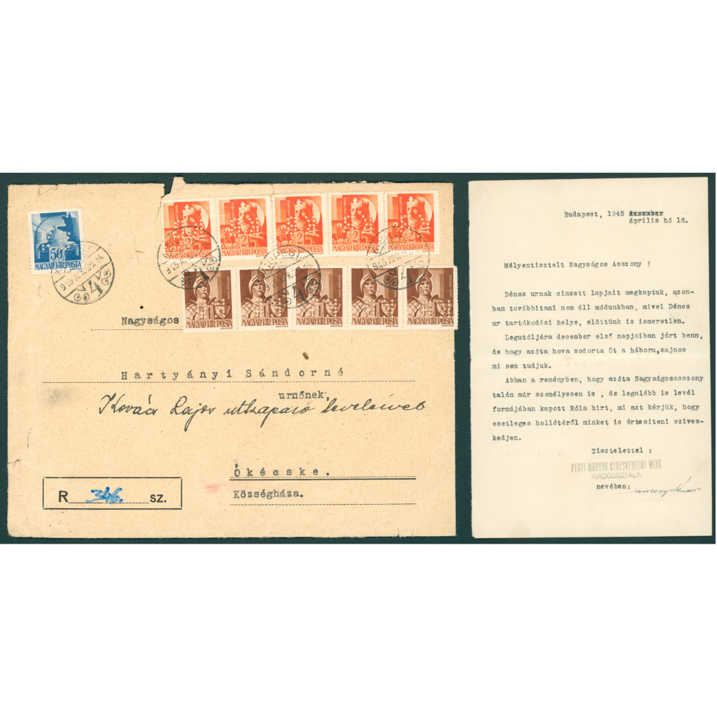 20 April 1945. rare perfin usage from the postal interregnum period ...